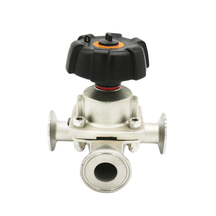 Stainless Steel Sanitary 3 Way Diaphragm Valves T Branch Type from ...