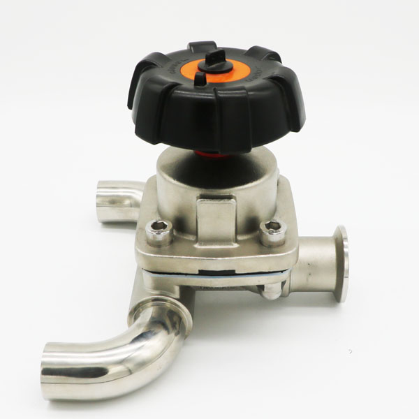 Hygienic 3 way U-Type Diaphragm Valve With Sampling Outlet For ...